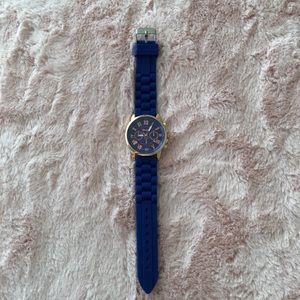 Geneva | Accessories | Navy Blue Silicone Watch | Poshmark